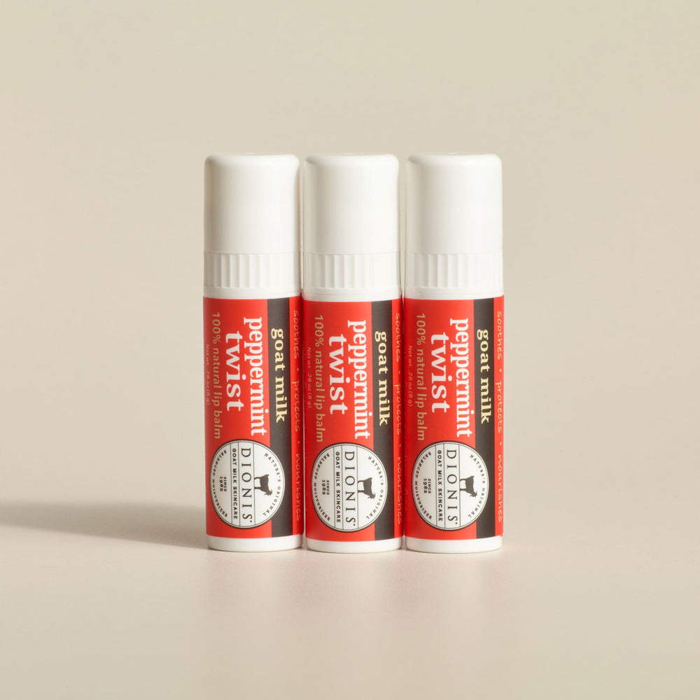 Peppermint Twist Goat Milk Lip Balm, Set of 3 • Dionis Goat Milk Skincare