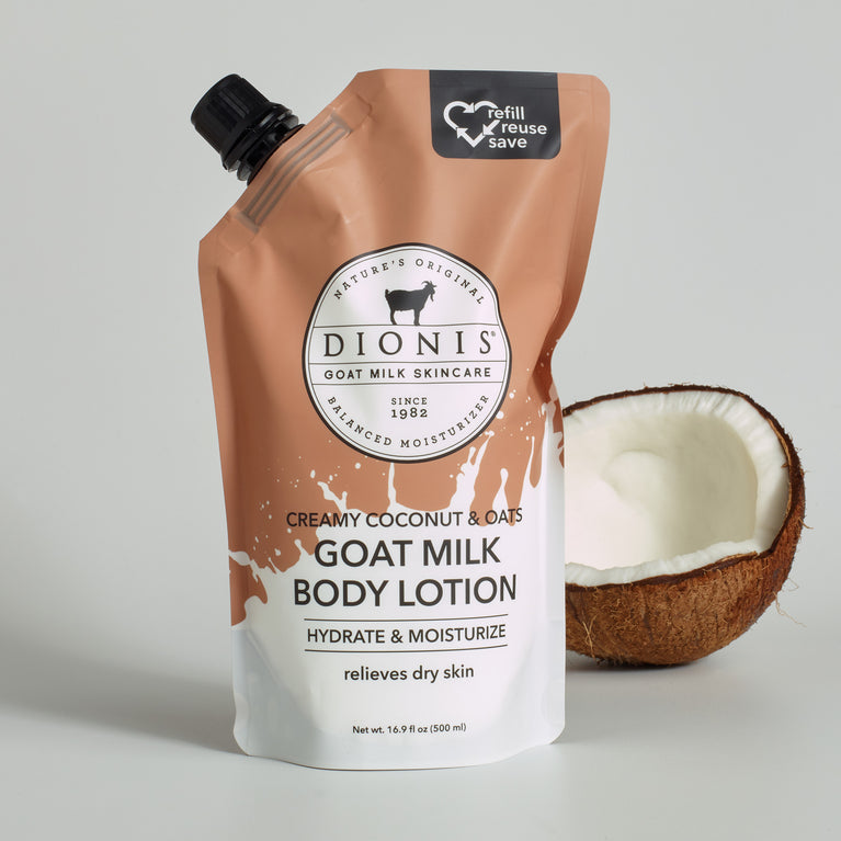 Creamy Coconut & Oats Goat Milk Body Lotion & Refill Gift Set • Dionis ...