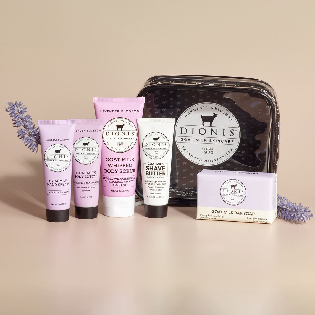 Lavender Blossom Goat Milk Travel Kit • Dionis Goat Milk Skincare